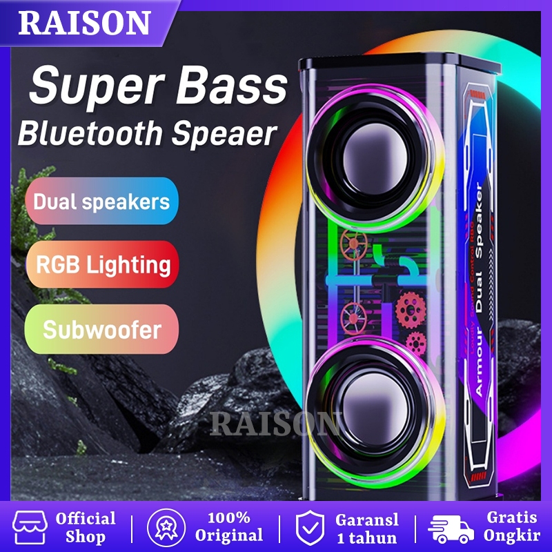 Jual [COD] V8 Original Mecha Speaker Bluetooth Subwoofer Meriam Baja Kecil Transparan Audio ...