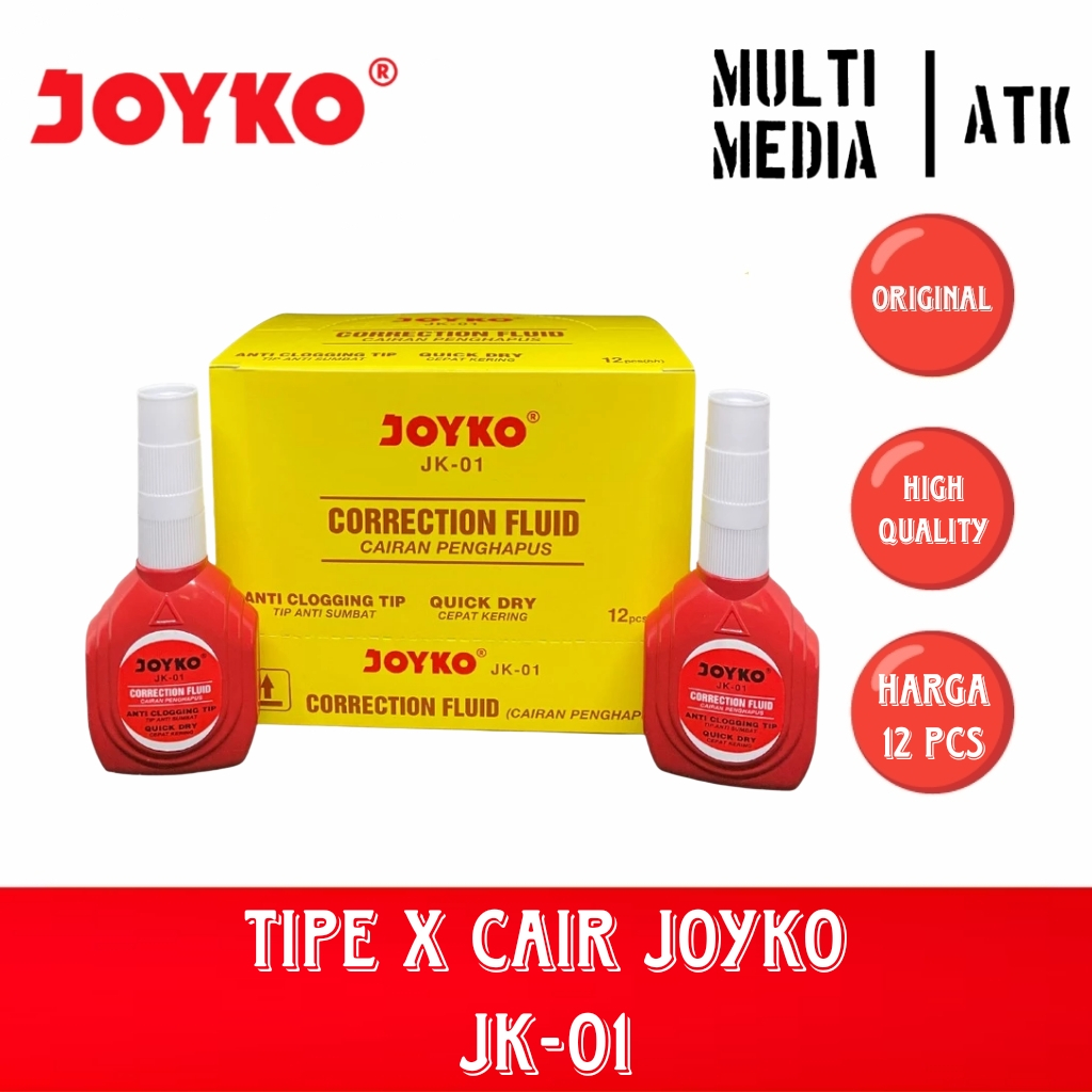 Jual CORRECTION PEN JOYKO / TIPE X JK-01 ISI 12 PCS | Shopee Indonesia