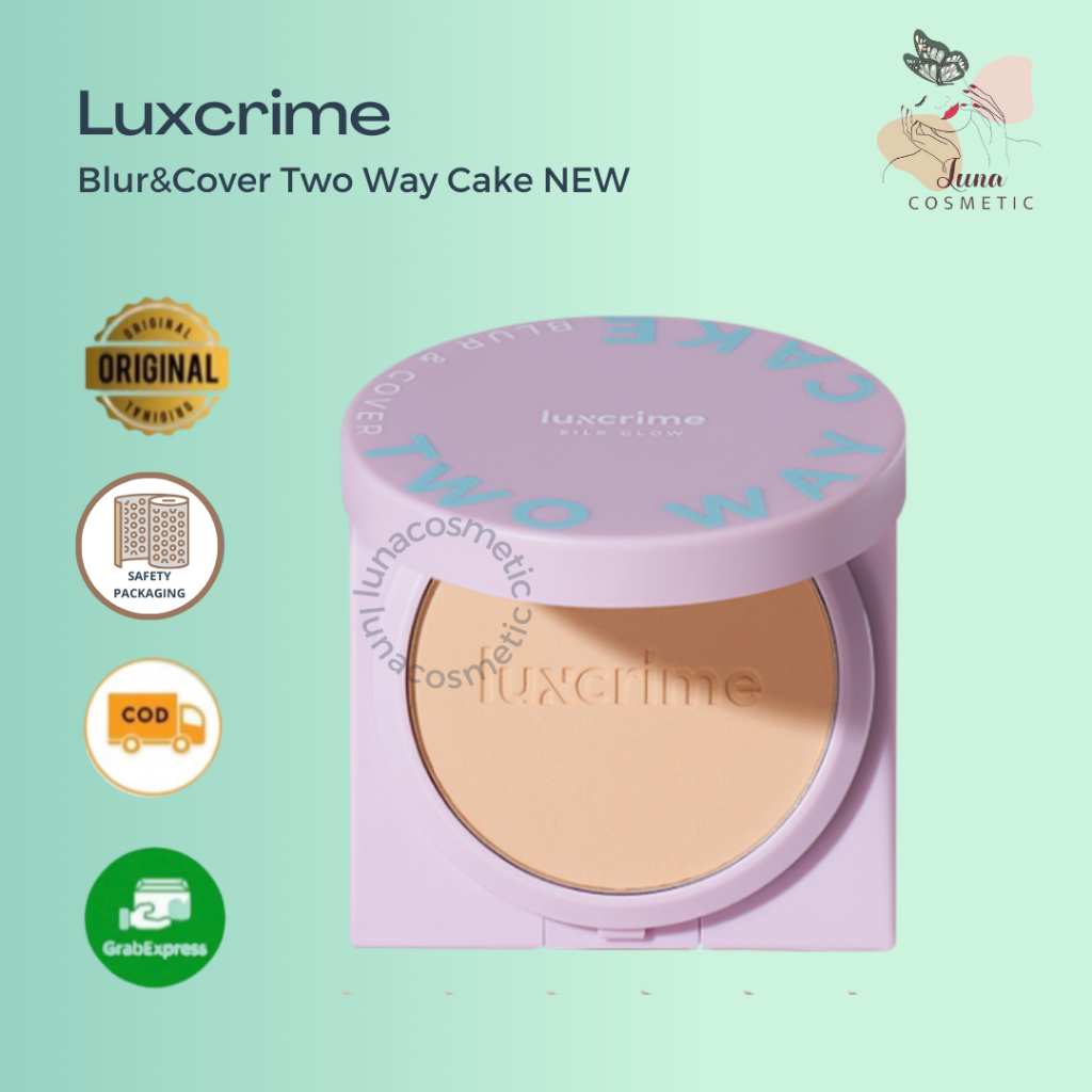 Jual NEW Silk Glow Luxcrime Blur & Cover Two Way Cake | Shopee Indonesia