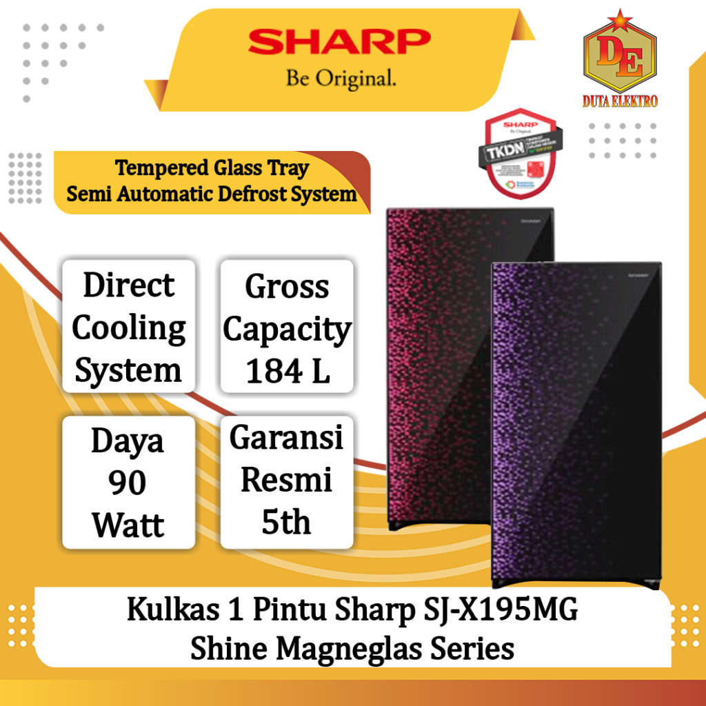 Jual Kulkas 1 Pintu Sharp SJX 195 MG Shine Magneglas Series | Shopee Indonesia