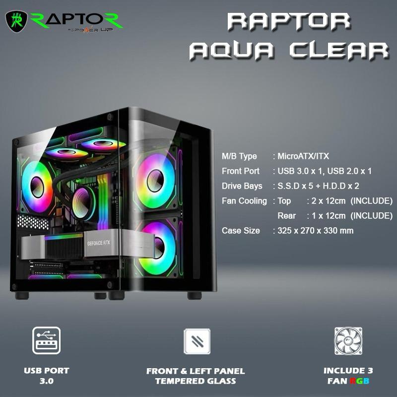 Jual CASING RAPTOR AQUA CLEAR INCLUDE 3 FAN RGB MATX | Shopee Indonesia