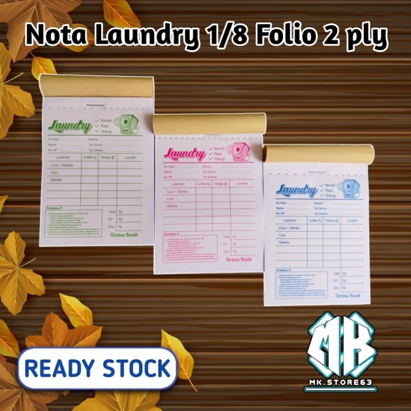 Jual Nota laundry mini jual nota laundry 1/8 folio 2 ply nota Laundry ...