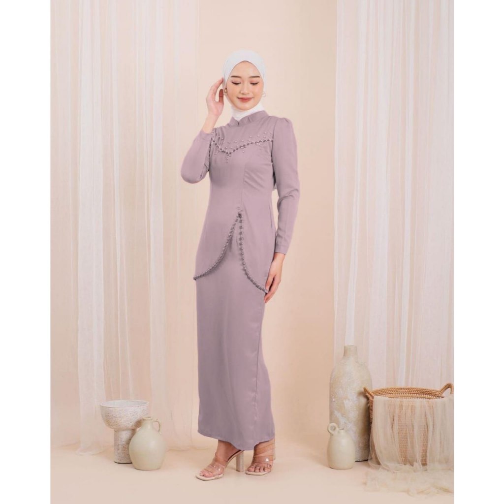 Jual NEW Oneset Felicya Baju Kurung Melayu Dress Pesta Setelan Wanita Baju Kondangan Kekinian ...