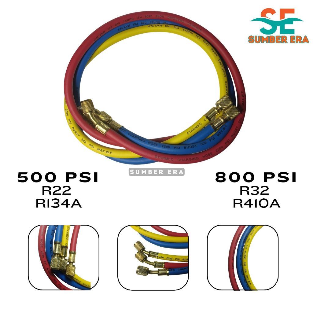 Jual Selang Manifold R22/R134a & R32/R410a Set Isi 3 90cm | Shopee ...