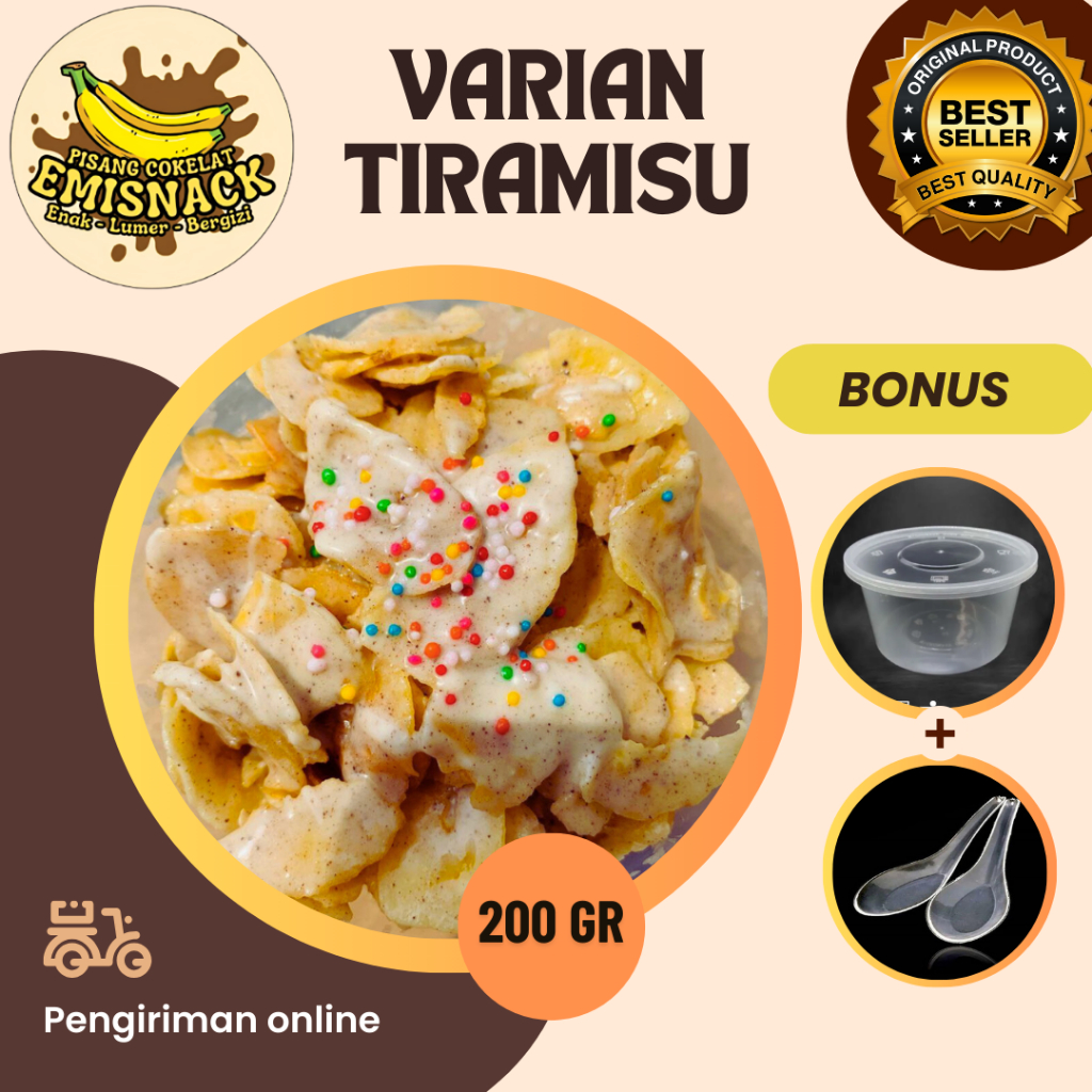 Jual Pisang crispy lumer varian tiramisu ukuran jumbo 250 gr termurah ...