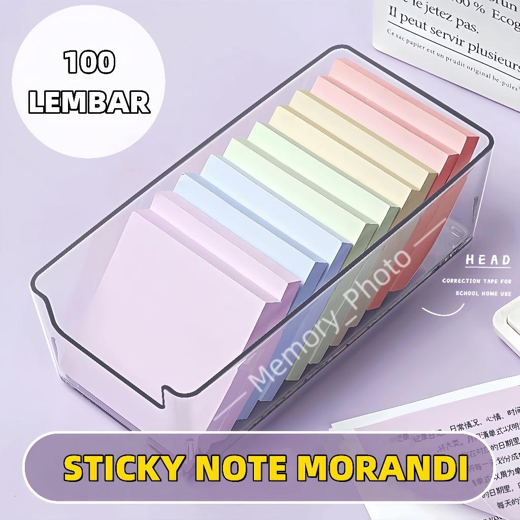 Jual Morandi Color Sticky Note Memo Label Sticker Bookmark Warna-warni ...