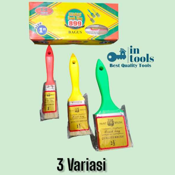 Jual Kuas Cat Tembok Kayu / Kuas Oles Kue Gagang Fiber Brush King Berbagai Ukuran | Shopee Indonesia