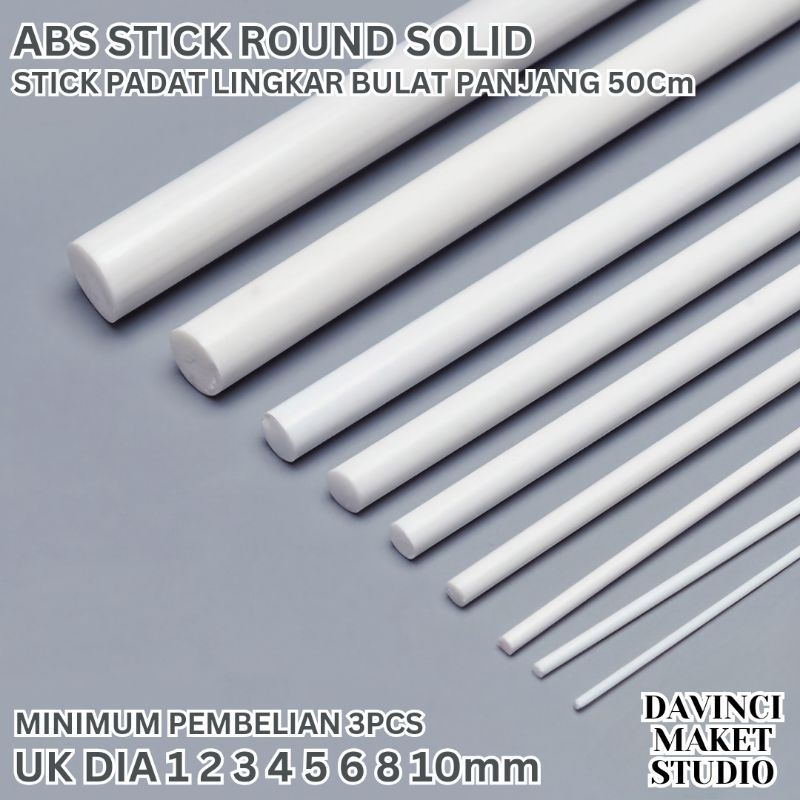 Jual ABS Stick Round Solid Bar Rod - Stik ABS Bulat Lingkaran Padat 1mm ...