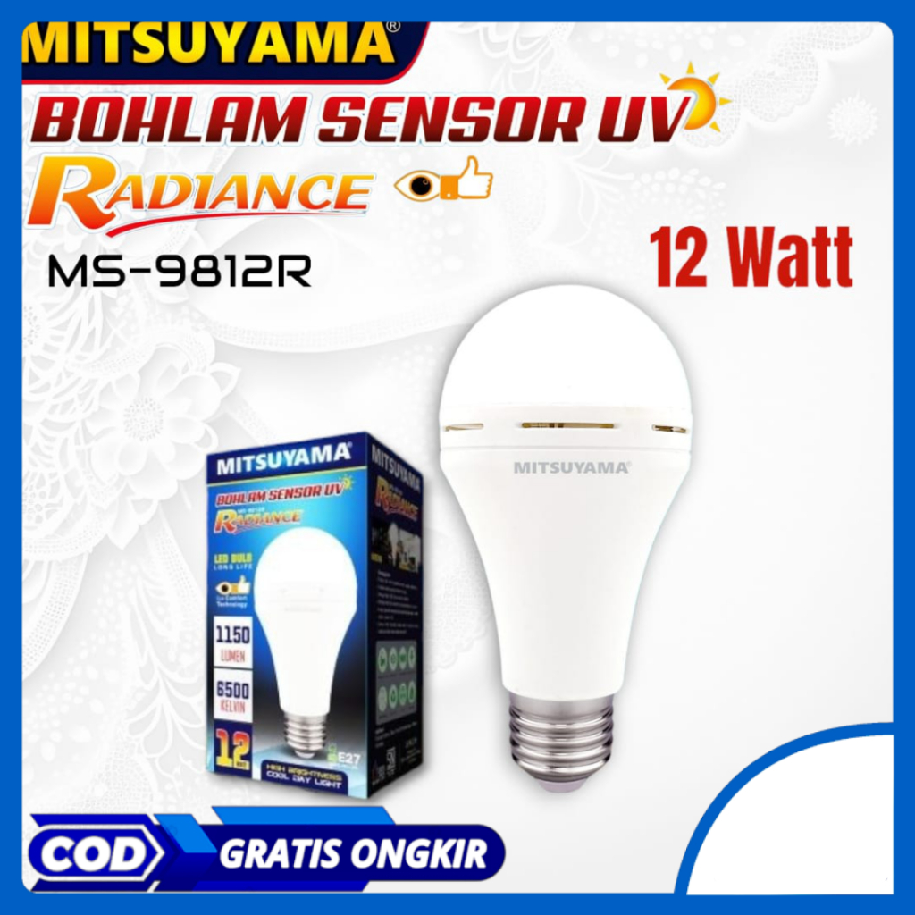 Jual Lampu LED Sensor Cahaya 12W , 9W Mitsuyama / Lampu Sensor Cahaya ...