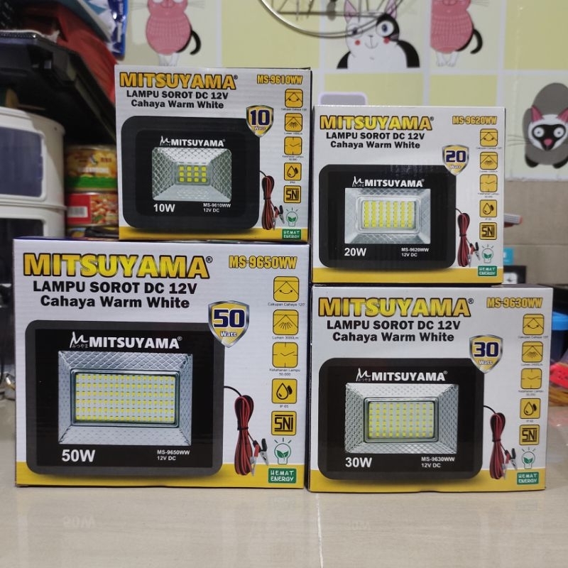 Jual Lampu Sorot LED DC 50 Watt 30 Watt 20 Watt 10 Watt Aki Lampu Tembak LED Cahaya Warm white ...