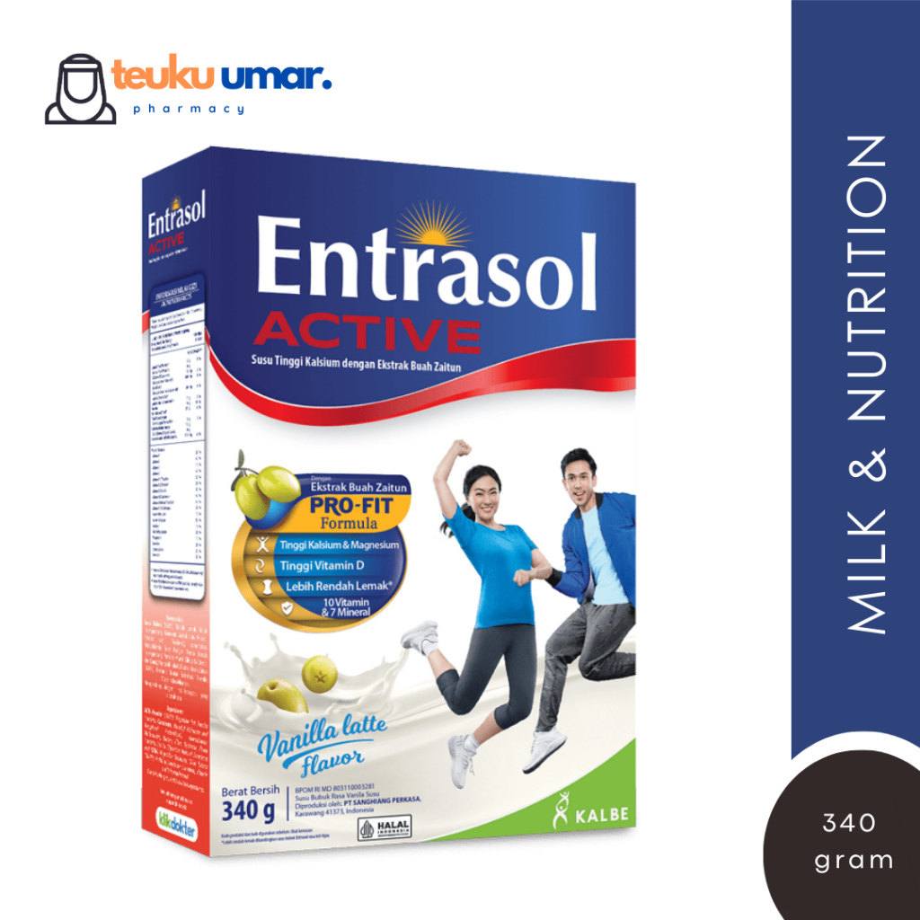 Jual [Susu] Entrasol Active Rasa Vanila Latte 340 gram | Susu Tinggi ...