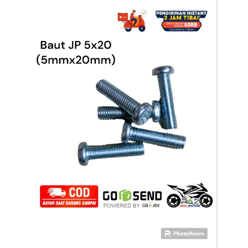 Jual baut jp 5x20 (diameter 5mm, panjang 20mm) | Shopee Indonesia