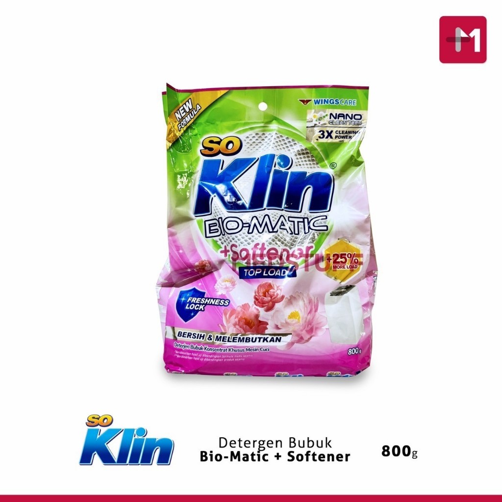 Jual Soklin Biomatic Powder Detergent Top Load 800gr So Klin Deterjen ...