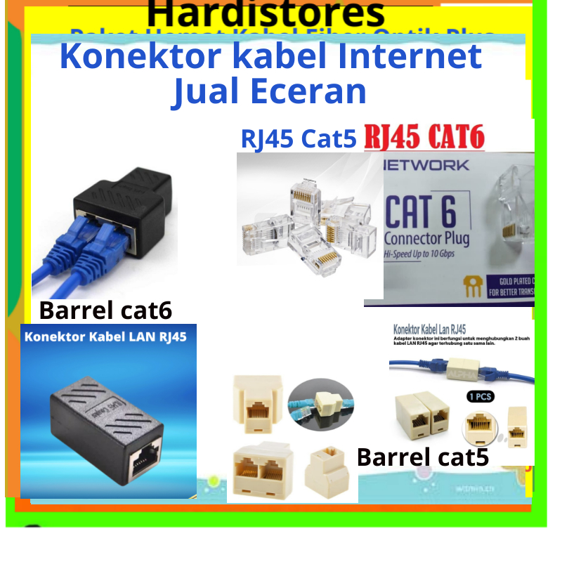 Jual Connector RJ45 cat5 Konektor RJ45 Cat6 Barrel RJ45 cat5 Fastcon ...