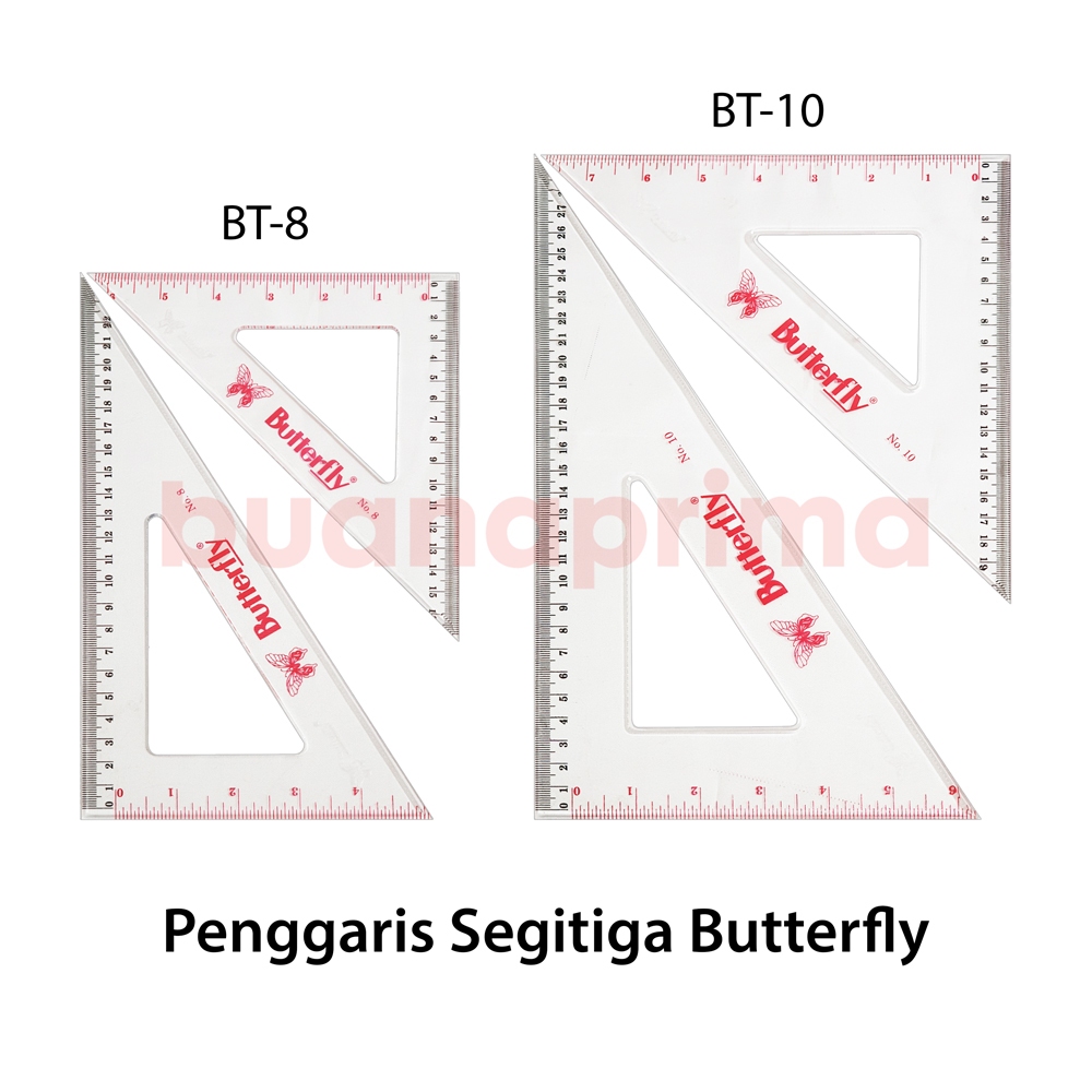Jual Penggaris Segitiga Butterfly isi 2 pcs BT-8 BT-10 Triangle Ruler ...