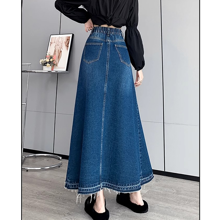 Jual BIGSIZE JUMBO — rok jenas wanita panjang rok jeans korean style ...