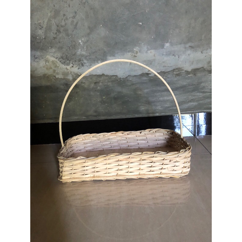 Jual keranjang rotan persegi panjang 30x15 bertangkai | Shopee Indonesia