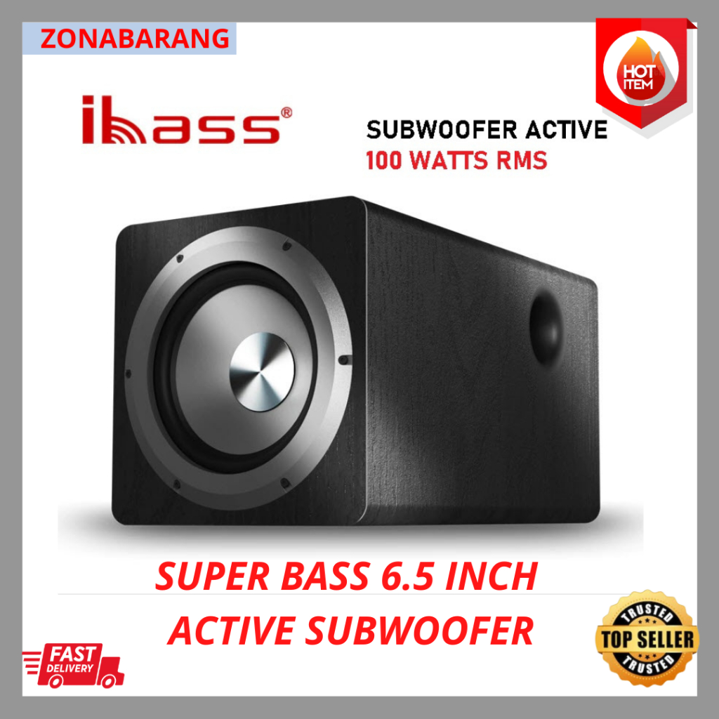 Jual iBASS SUBWOOFER ACTIVE 6,5 INCH 100 WATTS RMS LINE OUT IN DEEP ...