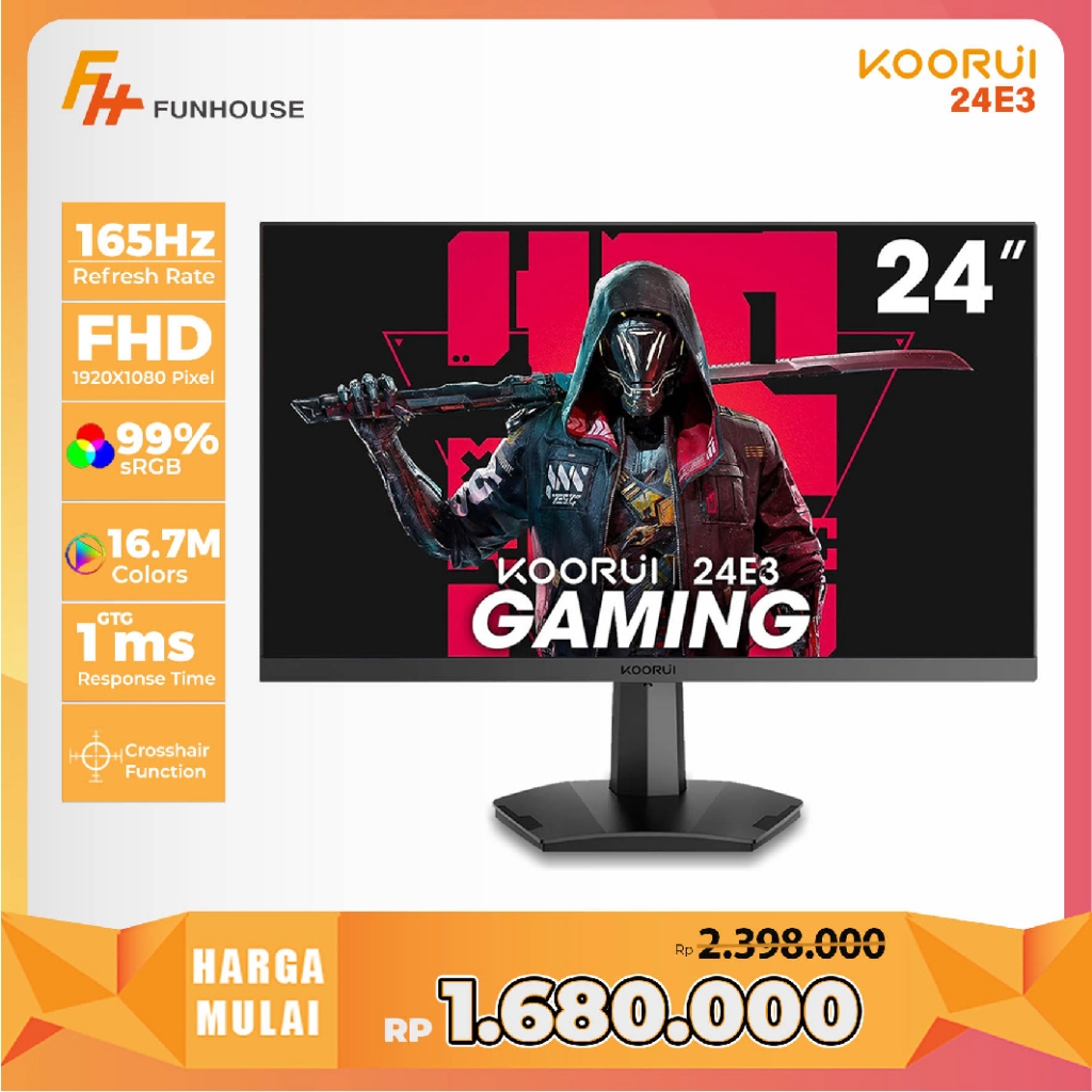 Jual KOORUI 24E3 24 inch FHD GAMING MONITOR 165Hz 1ms GTG IPS PANEL ...