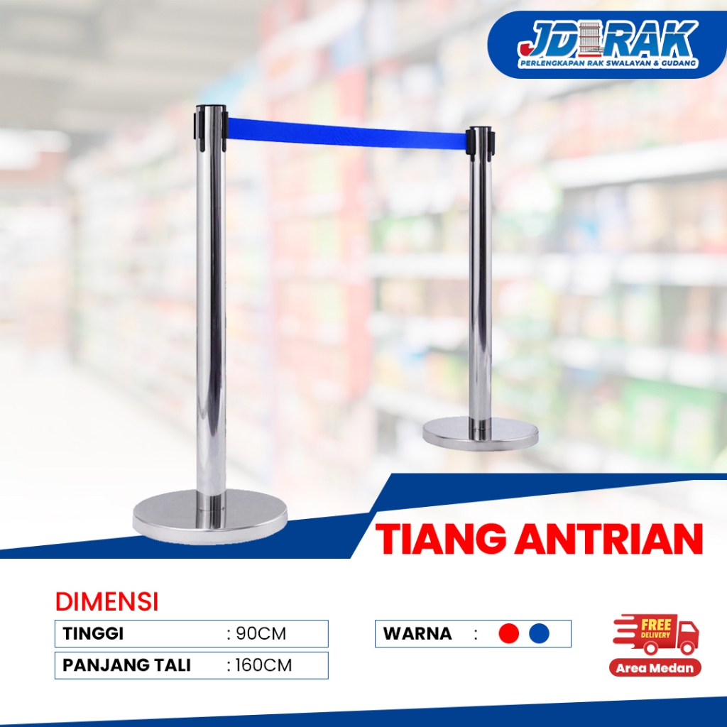 Jual Tiang pembatas antrian stainless / standing barrier tiang antrian ...