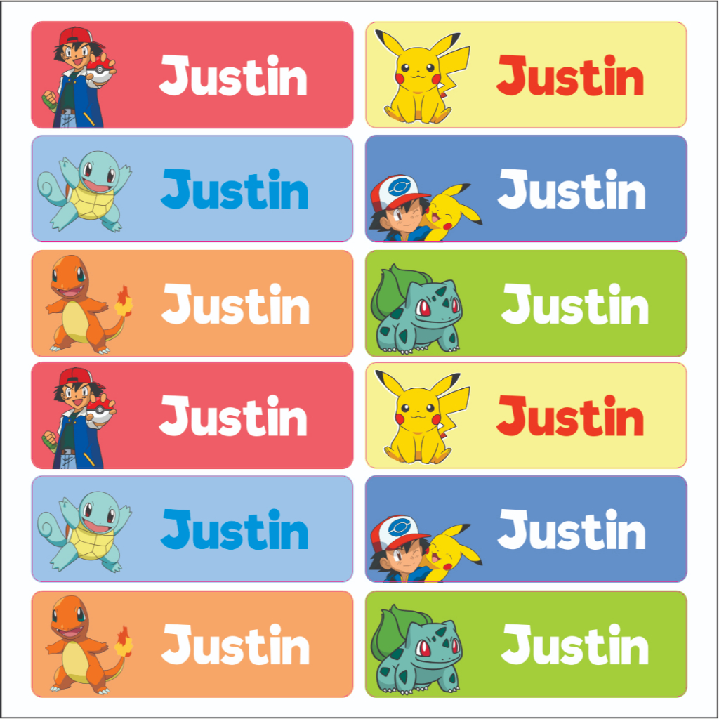 Jual Label Nama Vynil Pokemon Tahan Air | Shopee Indonesia