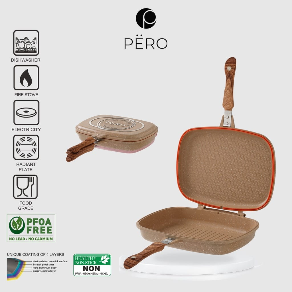 Jual PERO BIOGRANITE DOUBLE GRILL 32 CM CREAMY | Shopee Indonesia