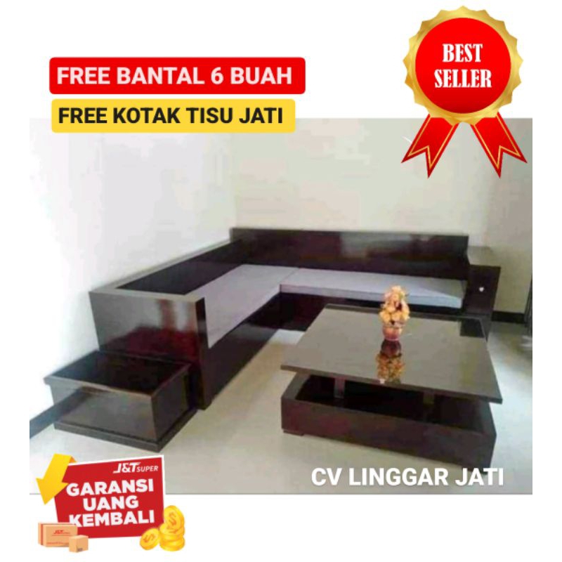 Jual KURSI TAMU BOX KAYU JATI BANGKU KURSI SUDUT BOX SAMPAH KURSI JATI ...