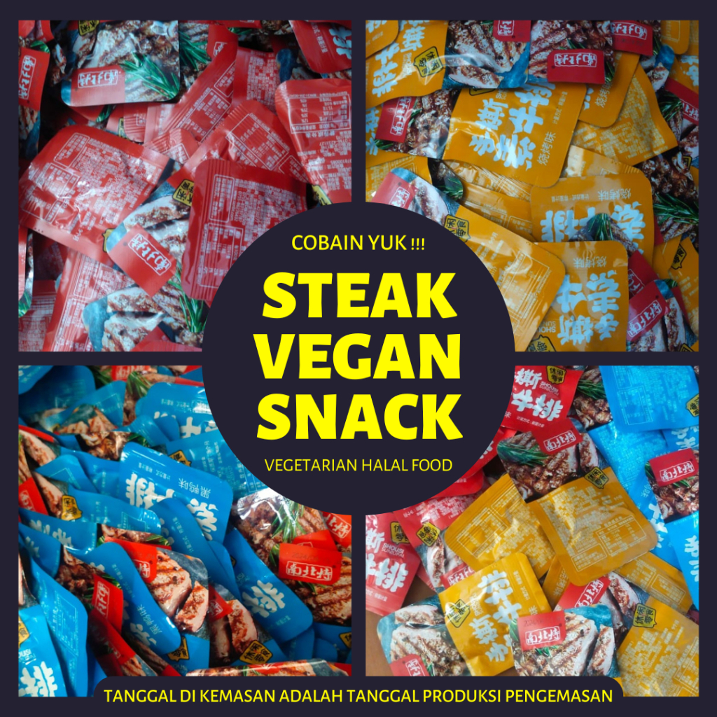 Jual Nanbei Steak Vegetarian Snack / Vegan Halal Instan Food / Cemilan ...