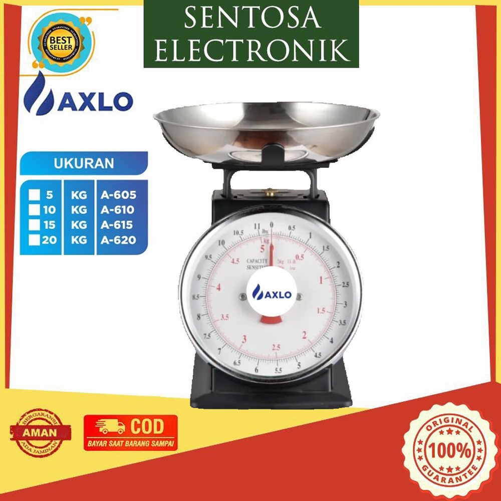 Jual AXLO Timbangan Jarum Timbangan Buah, Laundry , Duduk , Sayur 5kg 10kg 15kg dan 20kg ...