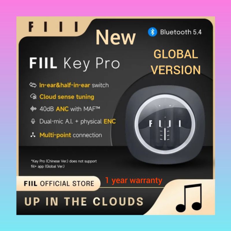 Jual FIIL KEY PRO TWS EARBUD EARPHONE 40dB HYBRID ANC DUAL MIC AI BLUETOOTH 5.4 MULTI POINT ...