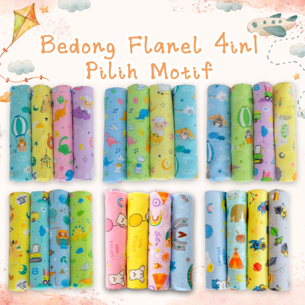 Jual Bedong Bayi 4in1 kain flanel Pilih motif selimut bayi swaddle baby ...