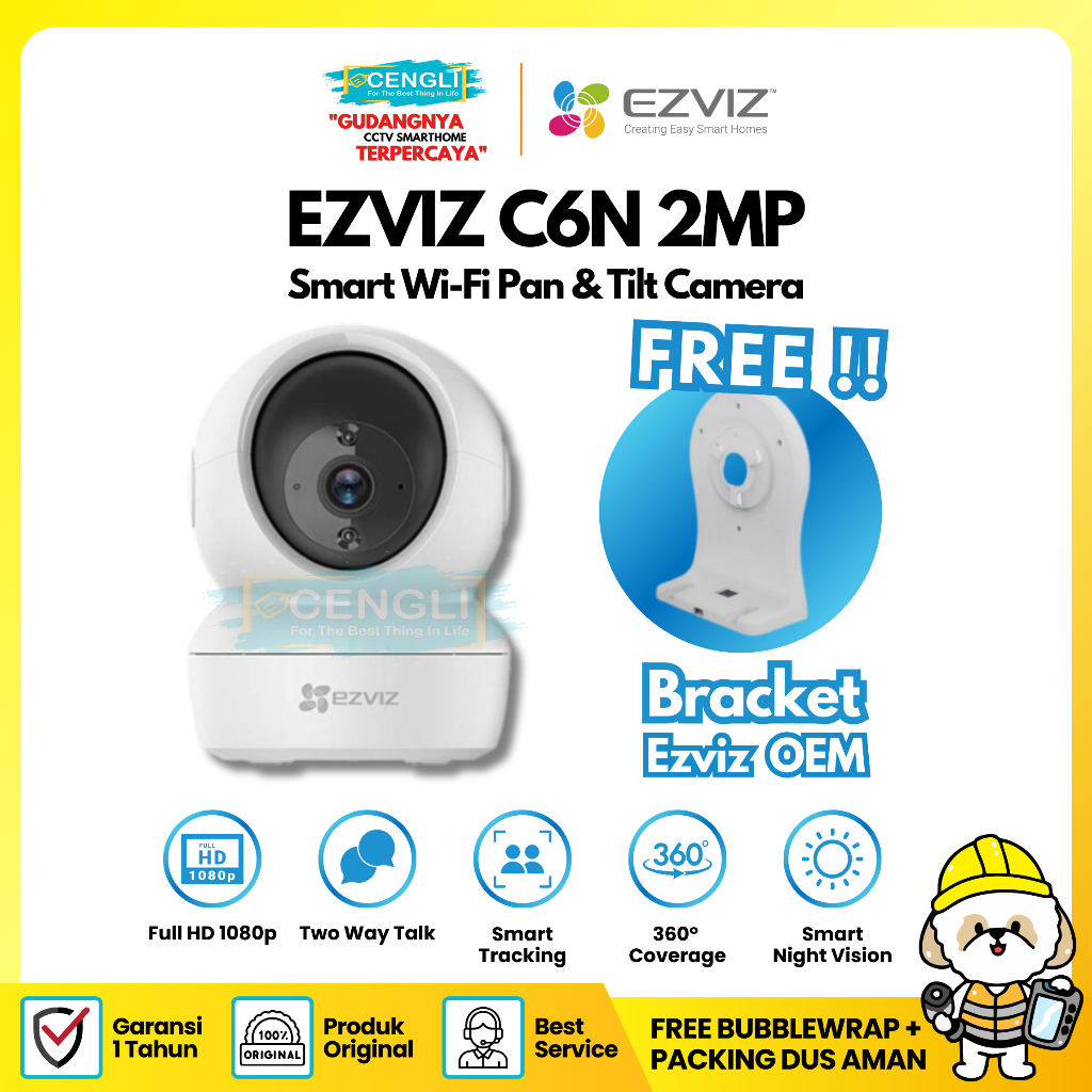 Jual EZVIZ C6N 2Mp Indoor CCTV Wifi IP camera 360 Pan Tilt PTZ 1080P ...