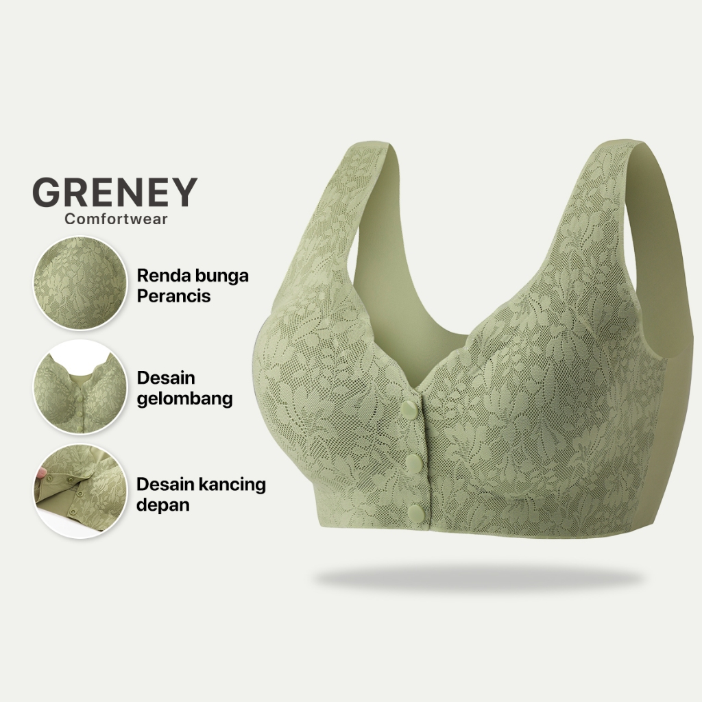 Jual GRENEY-L.W.L-Bra Rompi Renda Kancing Depan Pakaian Dalam Push Up ...
