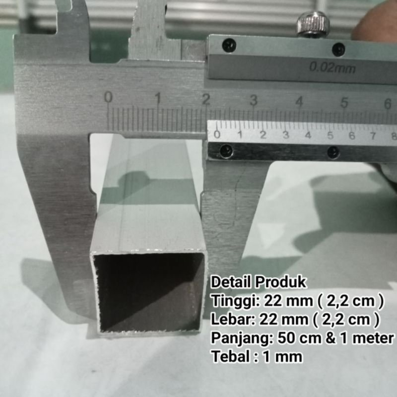 Jual HOLLOW PIPA ALUMINIUM KOTAK 22x22 mm | Shopee Indonesia