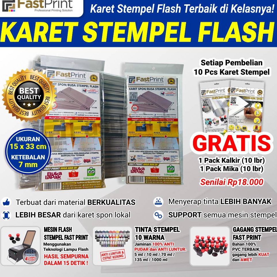 Jual Karet Spon Busa Stempel Flash Warna 15x33 CM | Shopee Indonesia