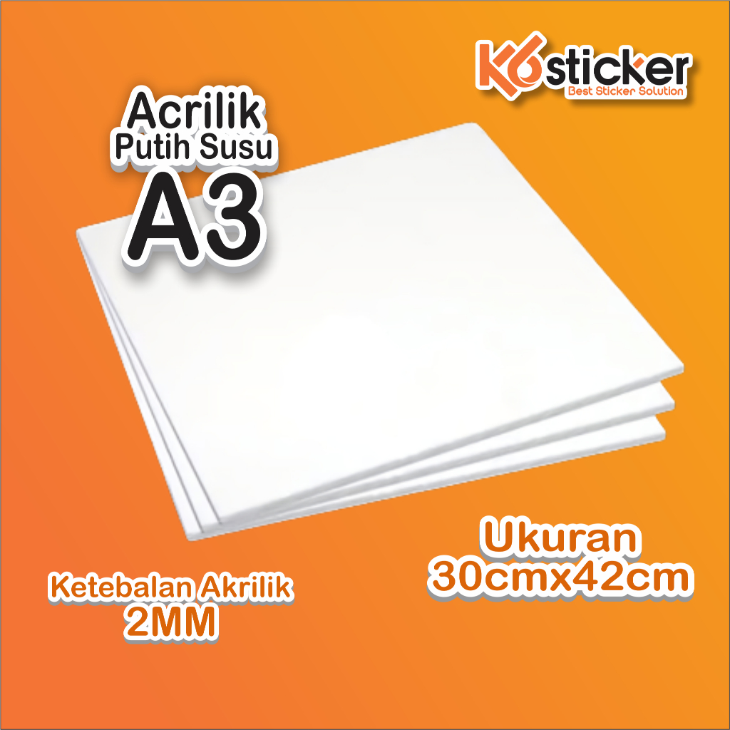 Jual AKRILIK lembaran 2mm A3 / Akrilik Putih Susu / Putih solid ...