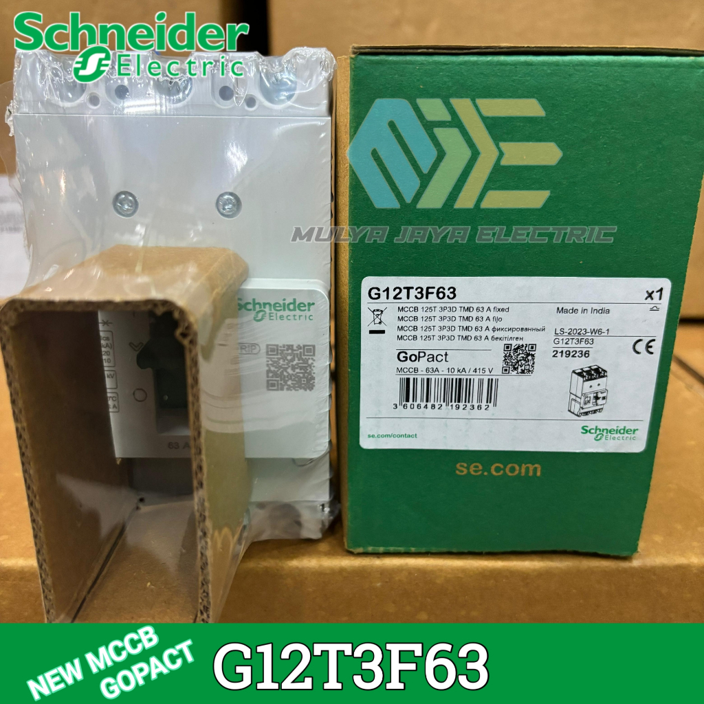 Jual Schneider Mccb 3P 10kA 63A GoPact G12T3F63 New Generation Mccb ...