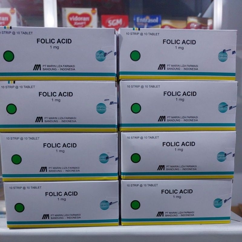 Jual FOLIC ACID / ASAM FOLAT 1 MG MARIN LIZA PERBOX 100 TAB | Shopee ...