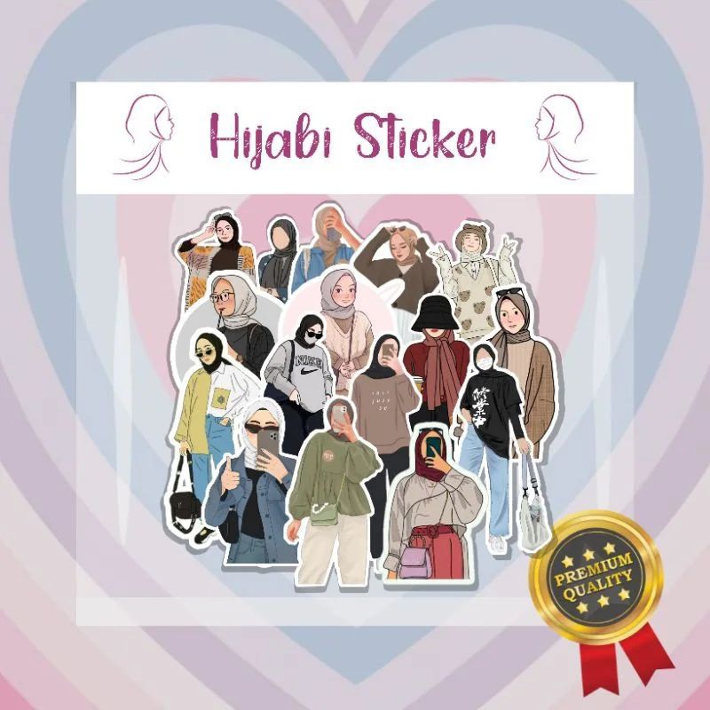 Jual 50PCS+ STICKER HIJAB | STIKER PEREMPUAN BERHIJAB AESTHETIC ...