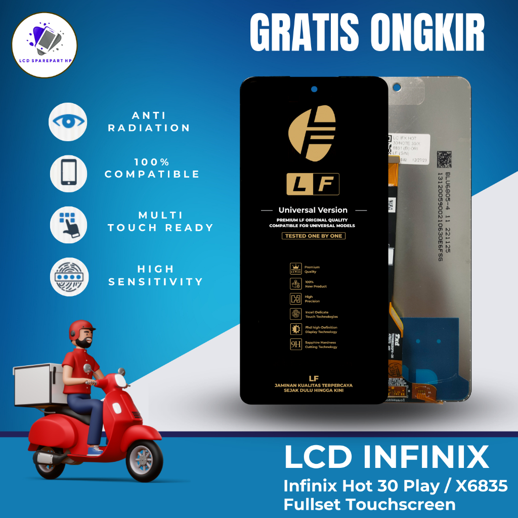 Jual (GARANSI LEM) LCD Infinix Hot 30 Play / X6835 Fullset Touchscreen ...