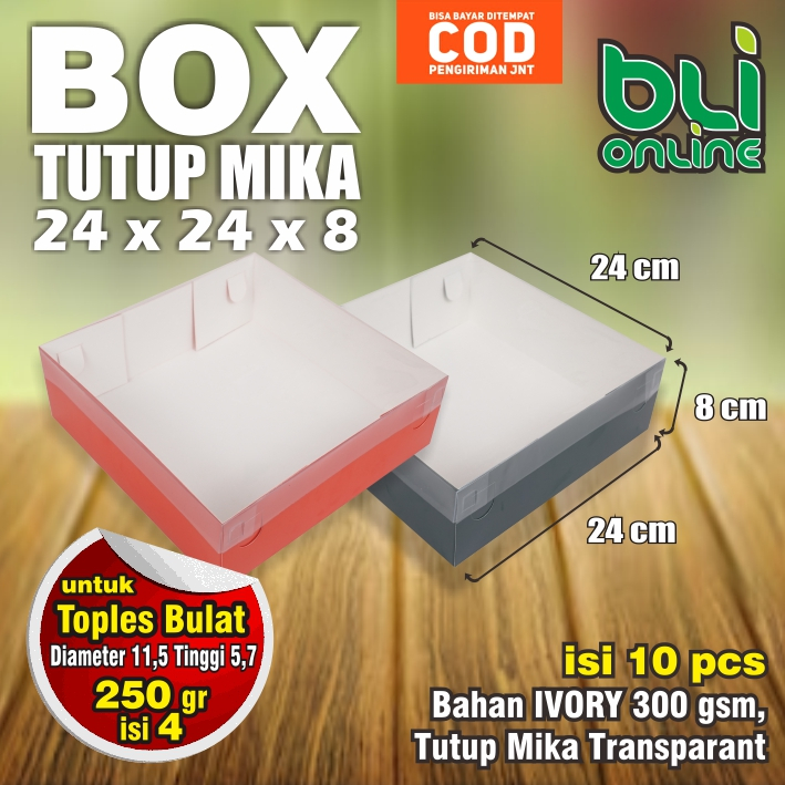 Jual Box Kue 24 x 24 x 8 isi 10pcs / Dus Spiku / Kotak Roti / Packaging ...