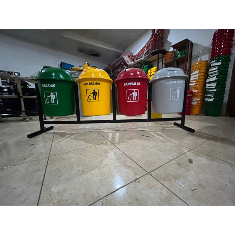 Jual tempat sampah 4 pilah kapasitas 50 litter, tempat sampah gantung ...
