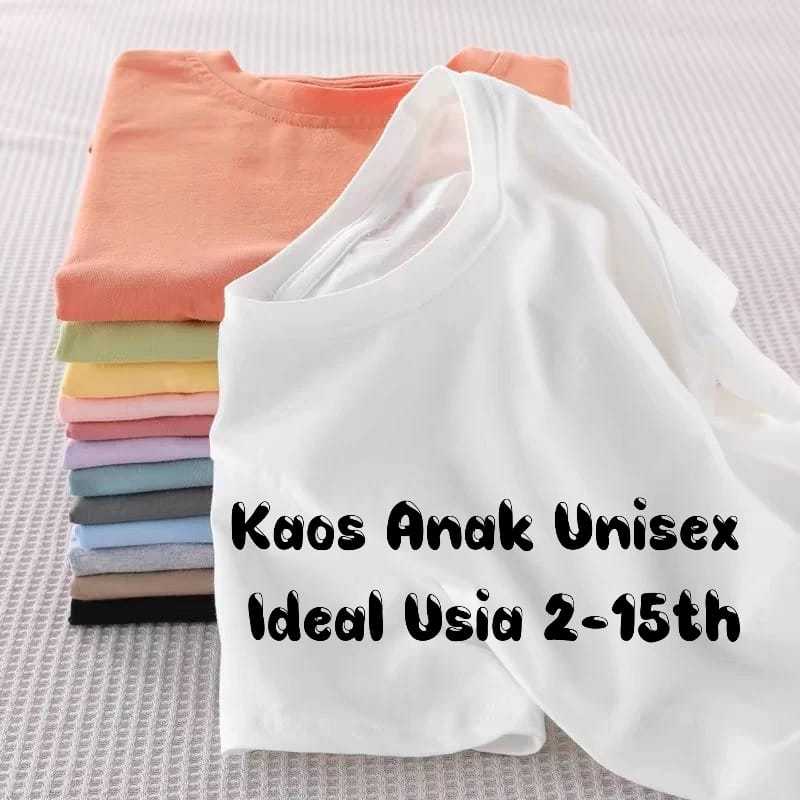 Jual KAOS POLOS ANAK/KAOS ANAK/BAJU ANAK POLOS/ATASAN ANAK COTTON COMBED 2-16 TH | Shopee Indonesia
