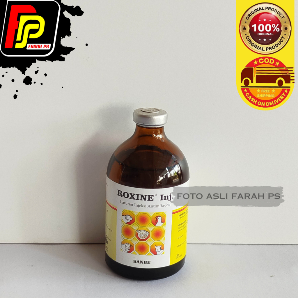 Jual Roxine 100 ml Injeksi Antibiotik - Obat anti biotik infeksi pernafasan hewan | Shopee Indonesia