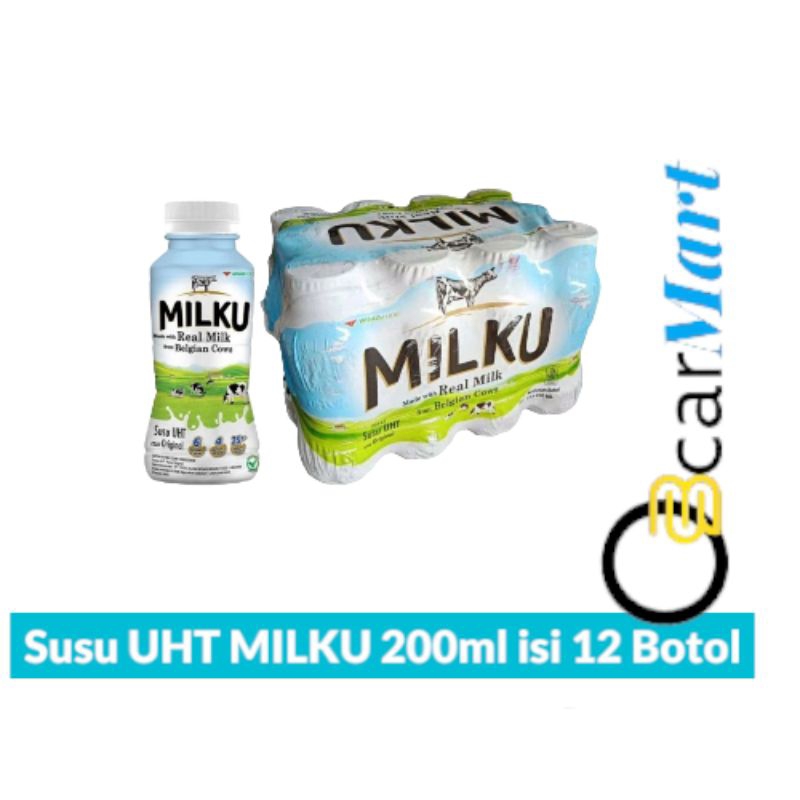 Jual Susu MILKU 200ml isi 12 Botol Rasa Original dari WINGSFOOD ...