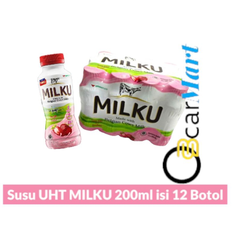 Jual Susu MILKU Stroberi 200ml isi 12 Botol Rasa Strawberry dari ...