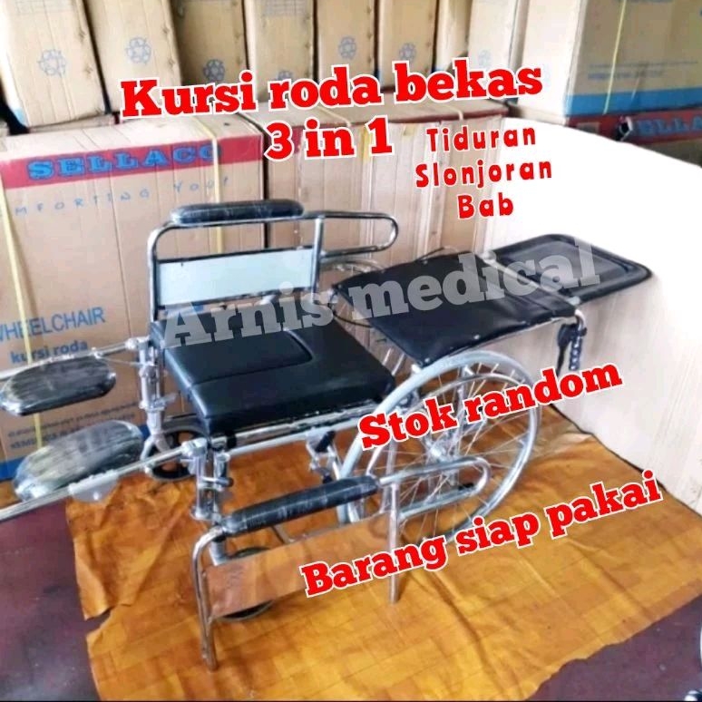Jual Kursi roda 3 in 1 bekas,bisa tiduran,slonjoran,bab,barang siap ...