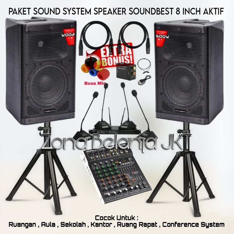Jual PAKET SOUND SYSTEM RUANG RAPAT MEETING SPEAKER SOUNDBEST 8 INCH ...