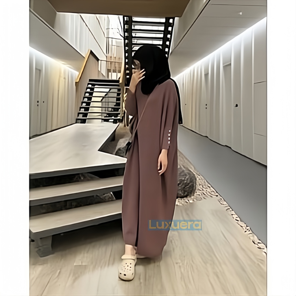 Jual Abaya Gamis Batwing Plisket Knit Dress Busui Umroh Lebaran Haji Daily v2 | Shopee Indonesia