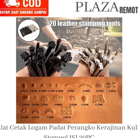 Jual Alat PROFIL Cetak Logam Padat Kerajinan Kulit Stempel 1SET ISI 2PC ...